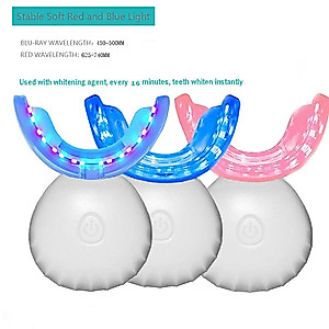 N Noble One Teeth Whitening Device with LED Red Lights Therapy, 32 LED Teeth Whitening Light, Enhancer Light Trays, 16 Minute Timer (White)