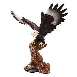 Ebros 7" Tall Bald Eagle Descending On Tree Branch Decorative Figurine As Patriotic Home And Office Decor Perching Eagles Wings Of Glory American Emblem Freedom Statues And Figurines