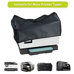 TwoPone Printer Dust Cover for HP/Epson/Canon/Brother Wireless Printers, 20x16x12 Inch Universal Case Protector for Printers, 600D Waterproof Black Printer Covers