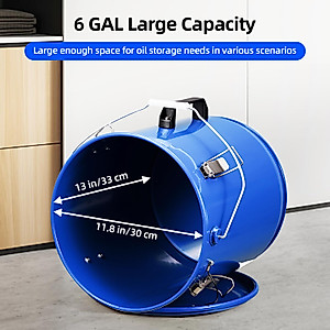 Fryer Grease Bucket, Oil Disposal Caddy, Steel Fryer Oil Transport Container with Rust-proof Coating, Grease Can with Lid & Lock Clips & Filter Bag For Cooking Oil Filtering