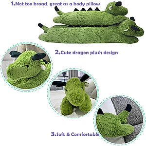 Hofun4U Dragon Plush Pillow, Dragon Stuffed Animal, Dragon Plush Long Body Pillow for Kids Adults (47 inch)