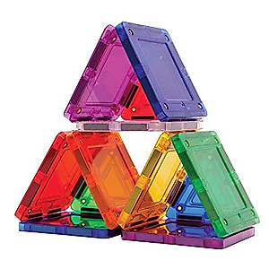 MAGFORMERS Tileblox Basic Rainbow 20 Pieces, Rainbow Colors, Magentic Geometric Shapes Building STEM Toy Set Ages 3+