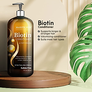 Majestic Pure Biotin Conditioner for Hair Loss - Thickening & Volumizing Conditioner, with DHT-3 Blocker, Keratin & Rosemary Oil, Sulfate Free, All Hair Types Hair Conditioner, 16 fl oz
