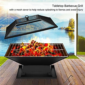18 Inch Charcoal Grills, Portable Barbecue Grill with Lid, Outdoor Cooking Tabletop Grill, BBQ Grill for Adult, Small Charcoal Grill for Outdoor Backyard, Camping, Traveling and Beach