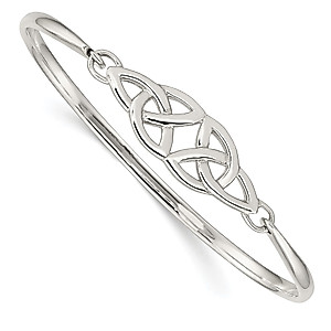 IceCarats 925 Sterling Silver Heart Claddagh Celtic Bangle Charm Bracelet Irish Jewelry