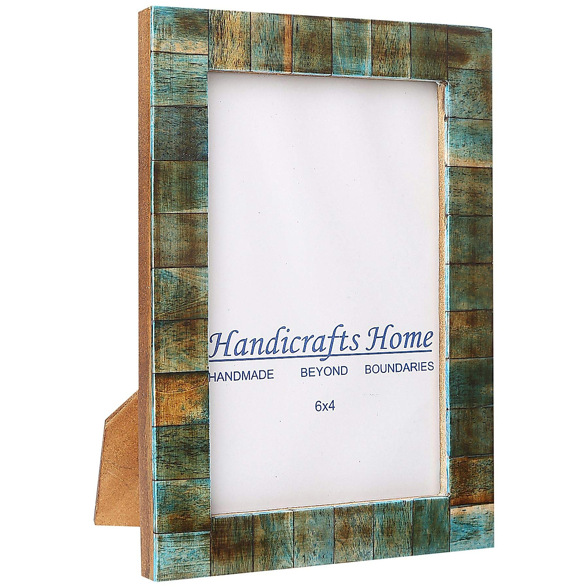 Handicrafts Home 4x6 Verdigris Picture Frame - Handmade Photo Frame with Plexiglass - Wall Hanging or Tabletop Display, Elegant Decor Gift