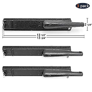 Hongso 13 3/4 Inch Gas Grill Cast Iron Burner Replacement Parts for Charbroil 463240804, 463247004, 463261406, Centro, Kirkland, Thermos Models, 3-Pack, (CBD901)