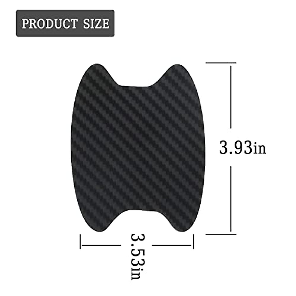 4PCS Car Door Handle Sticker, Carbon Fiber Anti-Scratches Car Door Cup Protector, Non-Marking Auto Door Handle Protective Film, Universal for Most Car Handles (Black/4PCS)