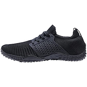 WHITIN Men's Trail Running Shoes Minimalist Barefoot Wide Width Size 11 Toe Box Gym Workout Fitness Low Zero Drop Sneakers Treadmill Free Black 44