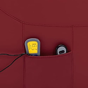 AJSEOYBS Massage Recliner,Chair Adjustable Home Theater Seating,Single Recliner Sofa Chair,Stand-up Massage Recliner Wine Red Faux Leather