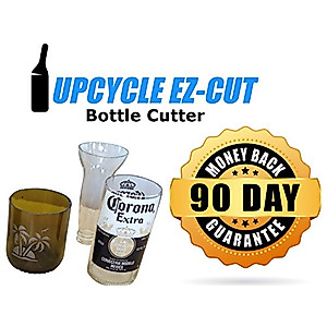 Glass Bottle Cutter (Deluxe) Kit, Upcycle EZ-Cut: Beer & Wine Bottle Cutting + Edge Sanding Paper & Heat Tool