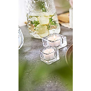 BOLSIUS 48 Unscented Tea Lights in Clear Cups - 8 Burn Hours - Premium European Quality - Consistent Smokeless Flame - 100% Cotton Wick - Dinner, Wedding, Party, Spa, Church, & Home Décor Tealights
