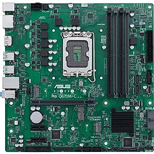 NVMe SSD M.2 slots,4 ASUS Pro Q670M-C-CSM LGA 1700 (Intel 12th Gen & Intel vPro) mATX Motherboard (PCIe 4.0, DDR5 4800, 2xNVMe SSD M.2, USB 3.2 Gen 2, ASUS Boot), Black