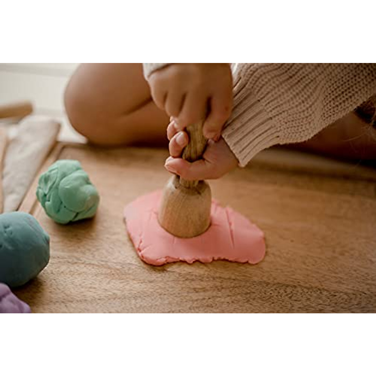 KOOKAROO Playdough Tools for Kids Ages 2-4 | 8 Wooden Playdough Toys | Play Dough Sets for Kids | Playdough Accessories for Toddler | Sensory Toys | Kinetic Sand Tools | Sensory Bin Tools