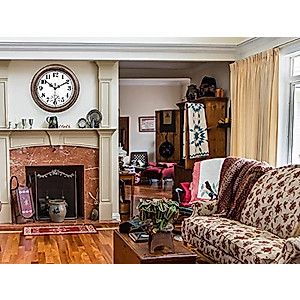 45MinST 12 Inch Indoor/Outdoor Retro Round Waterproof Wall Clock with Thermometer, Silent Non-Ticking Battery Operated Quality Quartz Wall Clock Home/Patio Decor(Bronze)