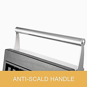 VBENLEM Commercial Round Waffle Maker 4pcs Nonstick Electric Waffle Maker Machine Stainless Steel 110V Temperature and Time Control Heart Belgian Waffle Maker Suitable for Restaurant Snack Bar Family