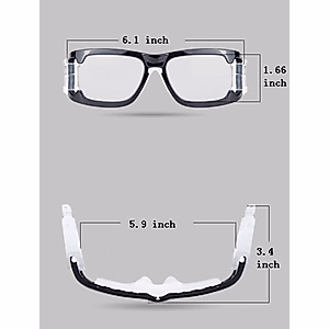 Wonzone Unisex Kids Sport Glasses Anti-Fog Protective Safety Goggles w/Adjustable Strap for Basketball Football Hockey Rugby Baseball Soccer Volleyball and More (Transparent White)