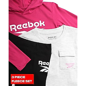 Reebok Girls' Legging Set - 3 Piece Performance Long Sleeve T-Shirt, Tee, and Leggings - Active Set for Toddlers/Girls, 2T-6X, Size 6, Semi Proud Pink