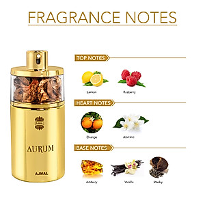 Ajmal Aurum EDP for Women Spray, 2.5 ounces - Made in Dubai