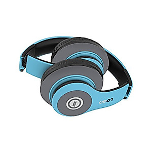 iJoy Bluetooth Headphones Over Ear, Wireless and Wired Foldable Headset Built-in Microphone, FM, Micro SD Card Slot - (Blue) Adults Kids Boys