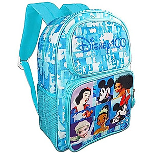 Disney Backpack for Girls Featuring Moana, Minnie Mouse, Frozen, and More - Bundle with 16” Disney Backpack, Water Bottle, Stickers, More | Disney Backpack for Kids, Adults