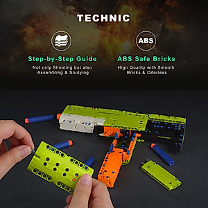 Yanscian Uzi SMG Submachine Nerf Gun Model Building Toy kit Set 398 Pcs DIY STEM Toy That Shoots Building Block Brick Military Gun for Kids & Adults