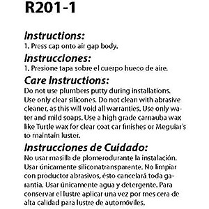 Westbrass A201-1-62 1-3/4" x 2-3/4" Solid Brass Air Gap Cap Only, Skirted, 1-Pack, Matte Black