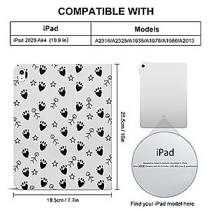 Cat Dog Paw Print Fashion Case for IPAD 2020 AIR 4 （10.9in）, Pen Slot Protective Cover for IPAD 2020 AIR 4 （10.9in）, Convenient Magnetic Stand