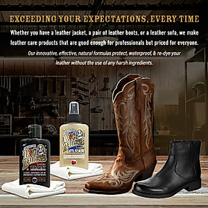 Doc Baileys Black & Colored Leather Cleaner and Conditioner Bundle for Bags, Boots, Saddles & Car Interior - 4oz, 2 Packs