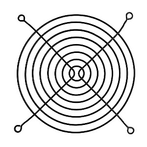 140mm Black Fan Grill/Guard with Screws (2 Pack)