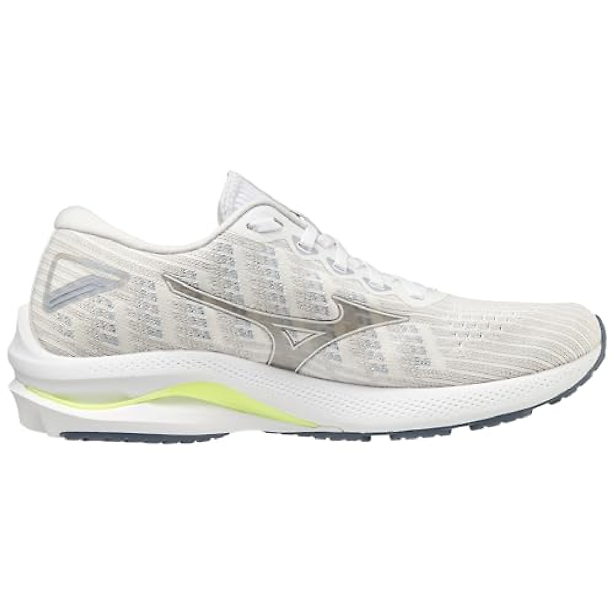 Mizuno Women's Wave Rider 25 WAVEKNIT™ | neutral Support Running Shoe |Eco Friendly Materials | Waveknit- Nimbus Cloud/White | US 8