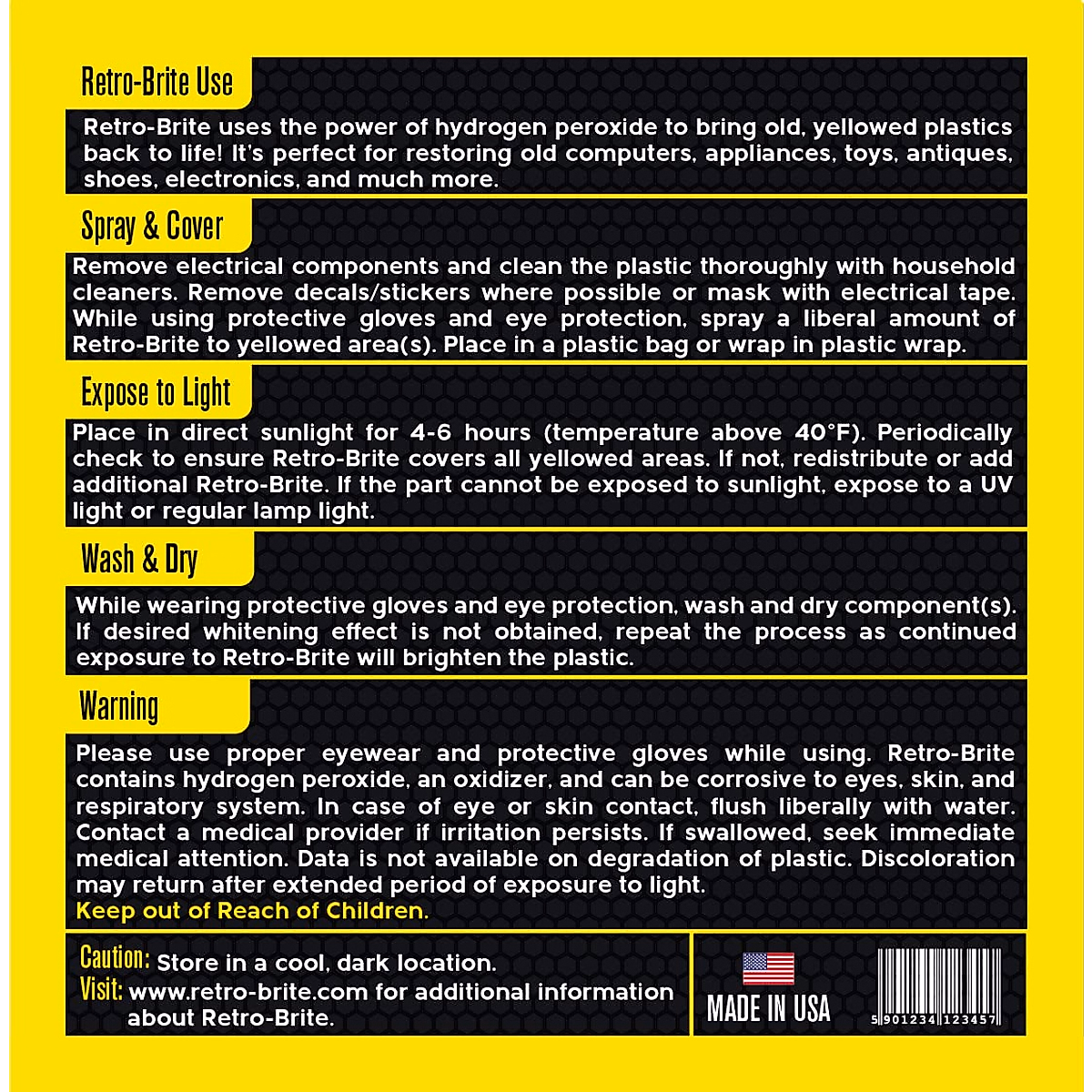 Retro-Brite (Sole Brite) Spray Gel : Restores Yellowed Plastic (16oz)