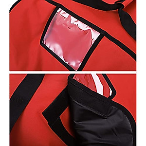 DEAYOU Large Pizza Bag, Insulated Pizza and Food Delivery Bag, Professional Thermal Pizza Warmer Bag, Hot Pizza Carriers for Transport, Moisture Free, Heavy Duty, 22" x 22" x 8", Red