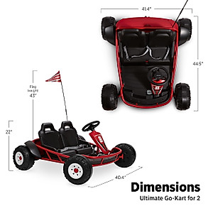 Radio Flyer Ultimate 24 Volt Electric Go-Kart for Kids Ages 3-8, 2-Seater, Red