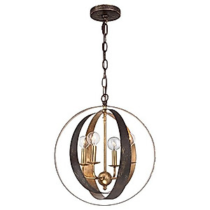Crystorama 584-EB-GA Transitional Four Light Chandelier from Luna collection in Two-Tonefinish,