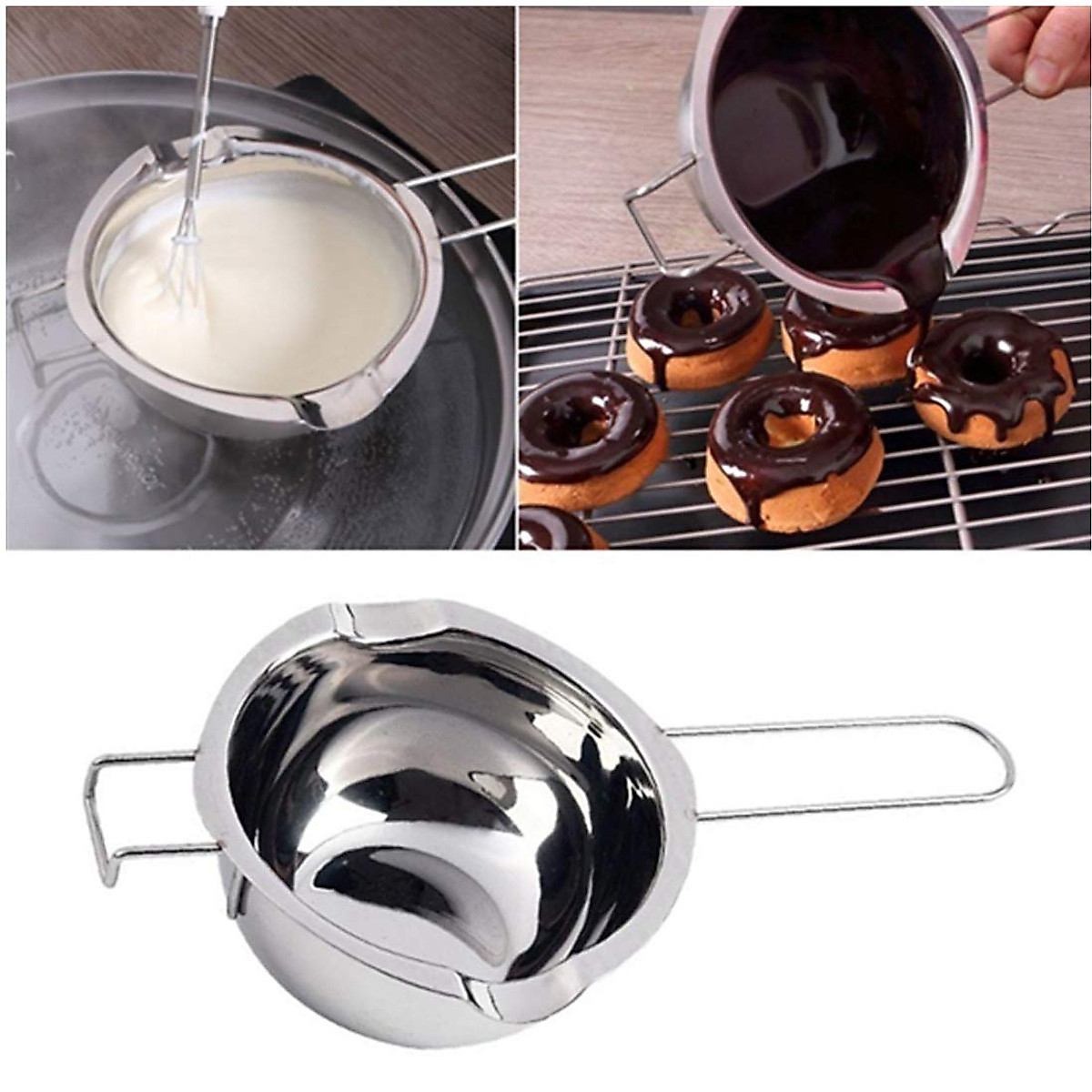 Double Boiler Pot,Candy Melting Pot,Melting Chocolate,Wax,Soap,and Candle Making,Melting Pot,Double Boiler for Chocolate Melting (480ML)