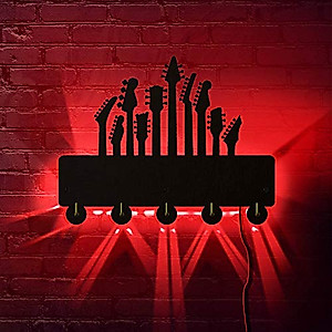 The Geeky Days Guitar Design Home Decor Wall Art Wall Hook Bedroom Decor Hanger Music Instrument Coat Bags Clothes Hook Keys Holder Towel Hooks for Music Lover Gift