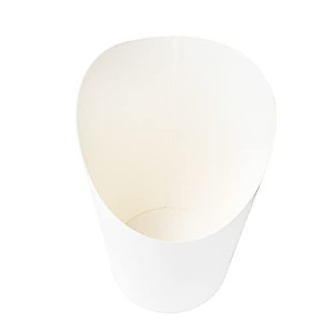 Restaurantware Bio Tek 12 Ounce French Fry Containers, 100 Disposable Charcuterie Cups - Incline Design, Round, White Paper French Fry Cups, Stackable, For Waffles, Chips, or Popcorn