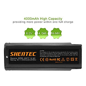 Shentec 2-Pack 4000mAh 6V Battery Compatible with Paslode 404717 B20544E BCPAS-404717 404400 900400 900420 900600 901000 902000 B20720 CF-325 IM200 F18 IM250 IM250A IM350A IM350CT PS604N, Ni-MH