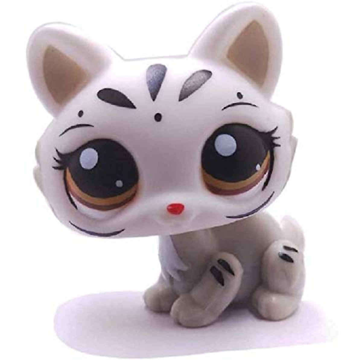 Black & White Big Eye Cat Mini Pet Shop - LPS Action Figure, Rare Short Hair Kitten Toy for Kids