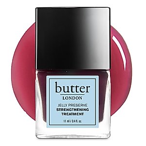 butter LONDON Nail Strengthener for Damaged Nails, Jelly Preserve (Strawberry Rhubarb) - Pink Translucent Finish Nail Polish Strengthens, Nourishes & Rejuvenates Nail Beds & Roots - Nail Care Products