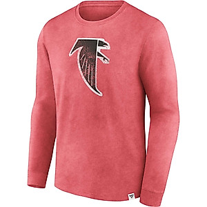 Fanatics Men's Heather Red Atlanta Falcons Washed Primary Long Sleeve T-Shirt
