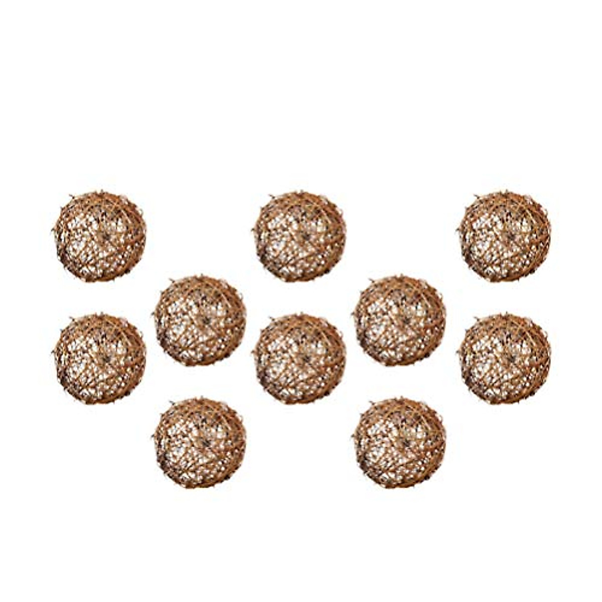ARTIBETTER 10pcs Wicker Rattan Balls Natural Grapevine Ball Christmas Tree Ball Ornament Parrot Bird Chew Toys for Christmas Party Garden Wall Decoration 6cm