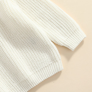 Infant Toddler Baby Girl Boy Knit Sweater Pullover Sweatshirt Warm Long Sleeve Shirt Tops Knitted Fall Winter Clothes (White, 2-3T)