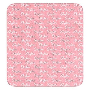 Personalized Baby Blanket with Name – Extra Soft, Premium Quality Baby Blanket for Girls and Boys with Customized Name Dyed Into Fabric – Fade-Proof, Machine-Washable (Skylar Pink)
