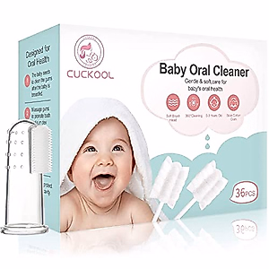 Baby Toothbrush, Infant Toothbrush Clean Baby Gums Disposable Tongue Cleaner Gauze Toothbrush Infant Oral Cleaning Stick Dental Care for 0-36 Month Baby