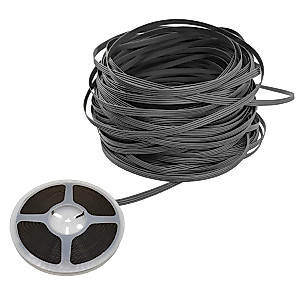 RNY Amor Grey Poly Rattan Chair Repair Material with Ribbed Fabric Knitting and Repairing (Dark Grey, 50FT)