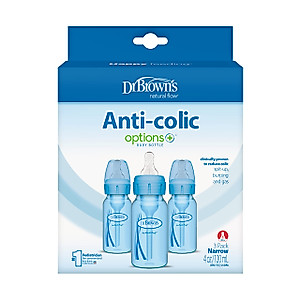 Dr. Brown's BPA Free 6 Pack Decorated Options Bottles - Clear and Blue