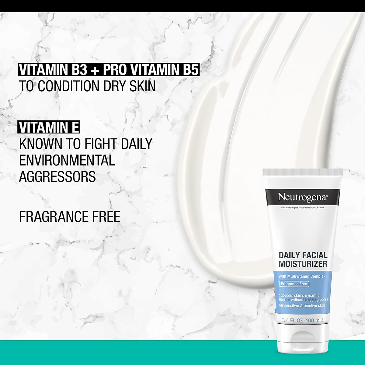 Neutrogena Ultra Gentle Daily Foaming Facial Cleanser, 16 fl. oz, Daily Facial Moisturizer, 3.4 fl. oz, Non-Comedogenic Skincare for Sensitive Skin, 2 Items