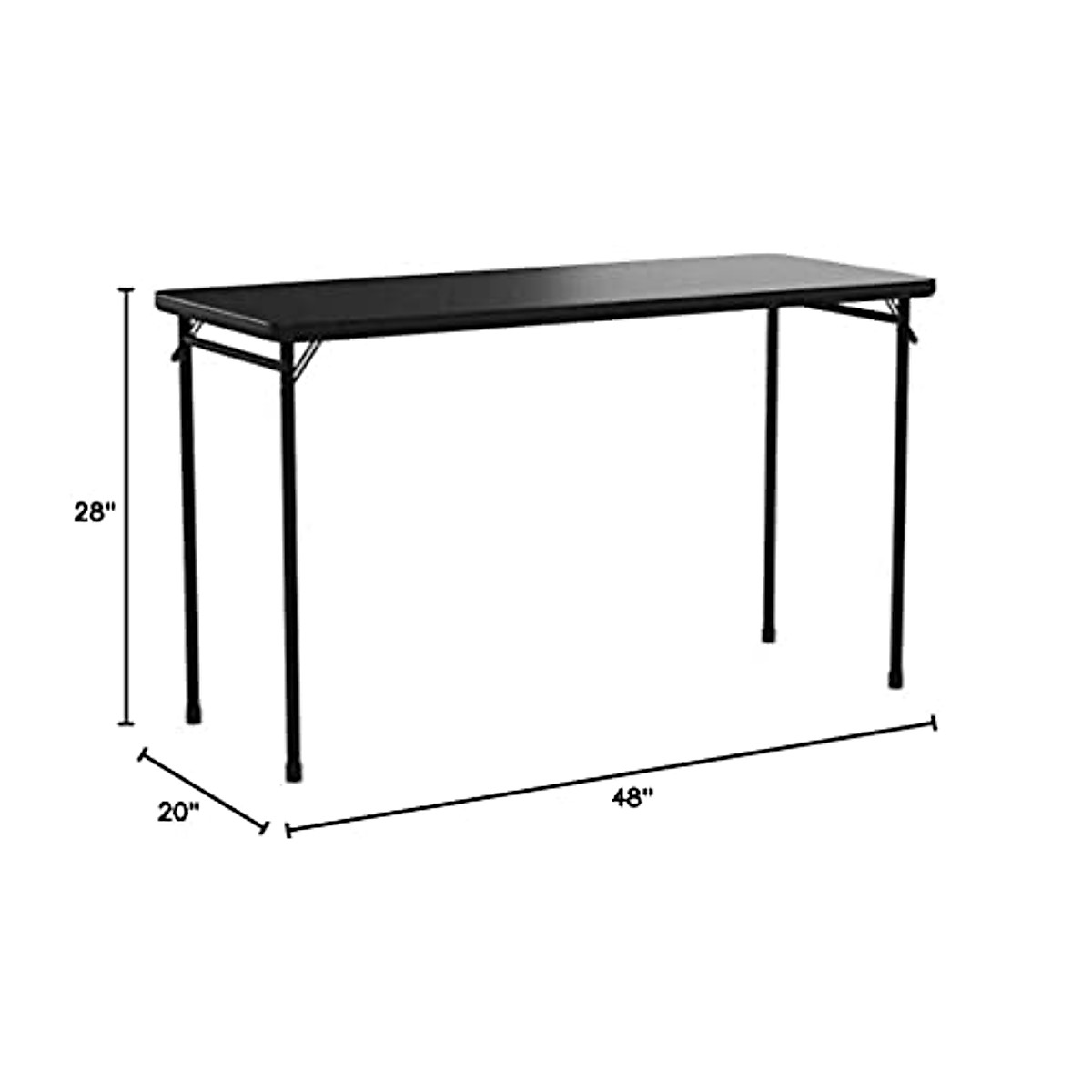 COSCO 20" x 48" Vinyl Top Folding Table, Black